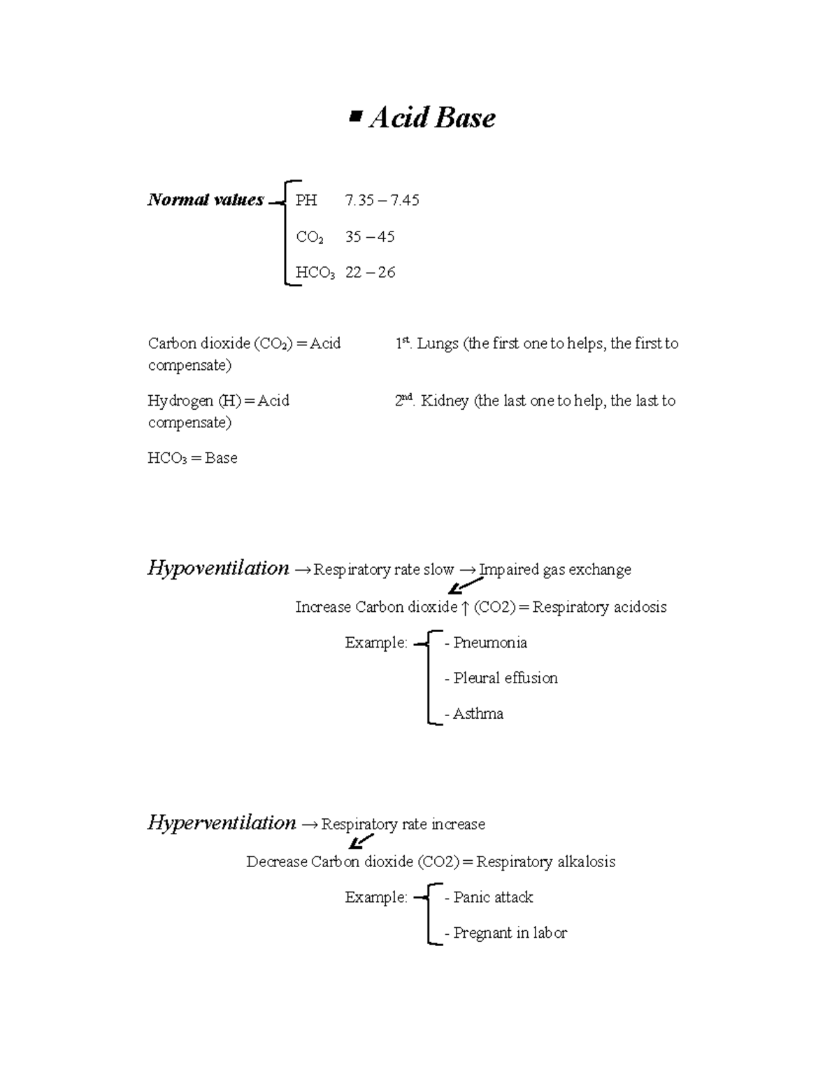 Acid Base Nclex-7 - Subject provided as needed - Acid Base Normal ...