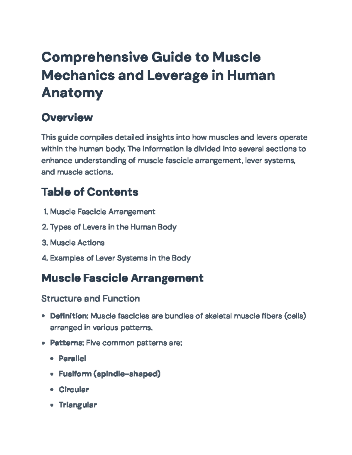 Comprehensive Guide to Muscle Mechanics and Lever Systems in Anatomy ...