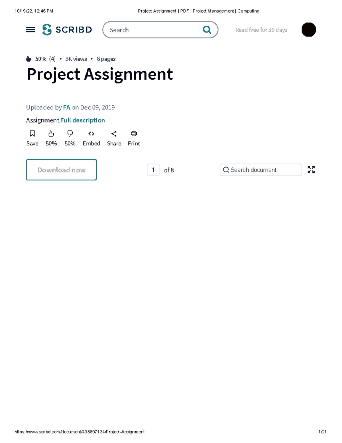 Project Assignment PDF Project Management Computing - 50% (4) ·3K views ...