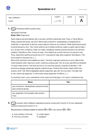 Epitety 4 b - sprawdzian - Konspekt lekcji języka polskiego w klasie 4 ...
