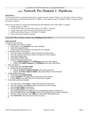 A - Helps with Configuration - A TESTOUT NETWORK PRO DOMAIN REVIEW A.2 ...