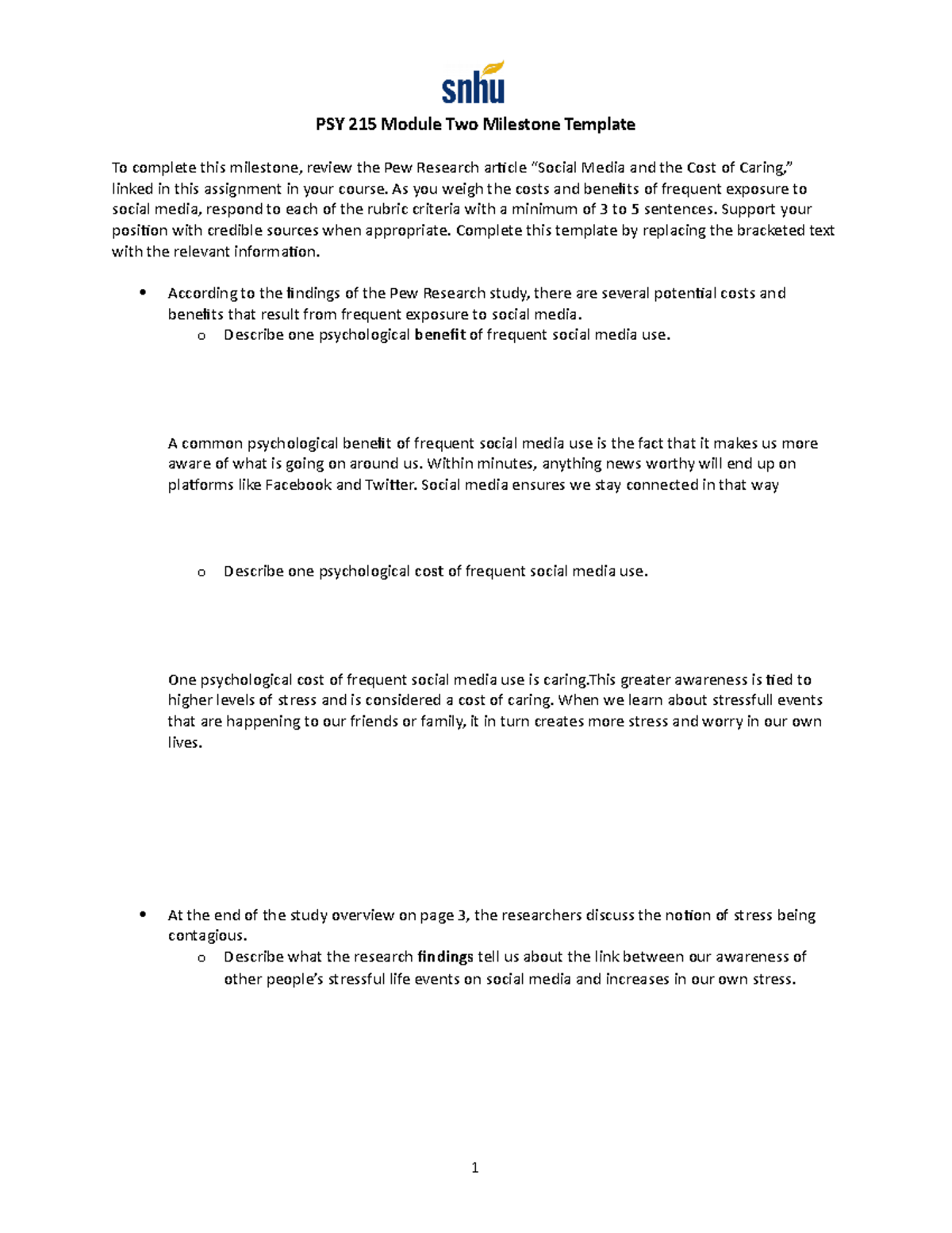 PSY+215+Module+Two+Milestone+Template+(2) - PSY 215 Module Two ...