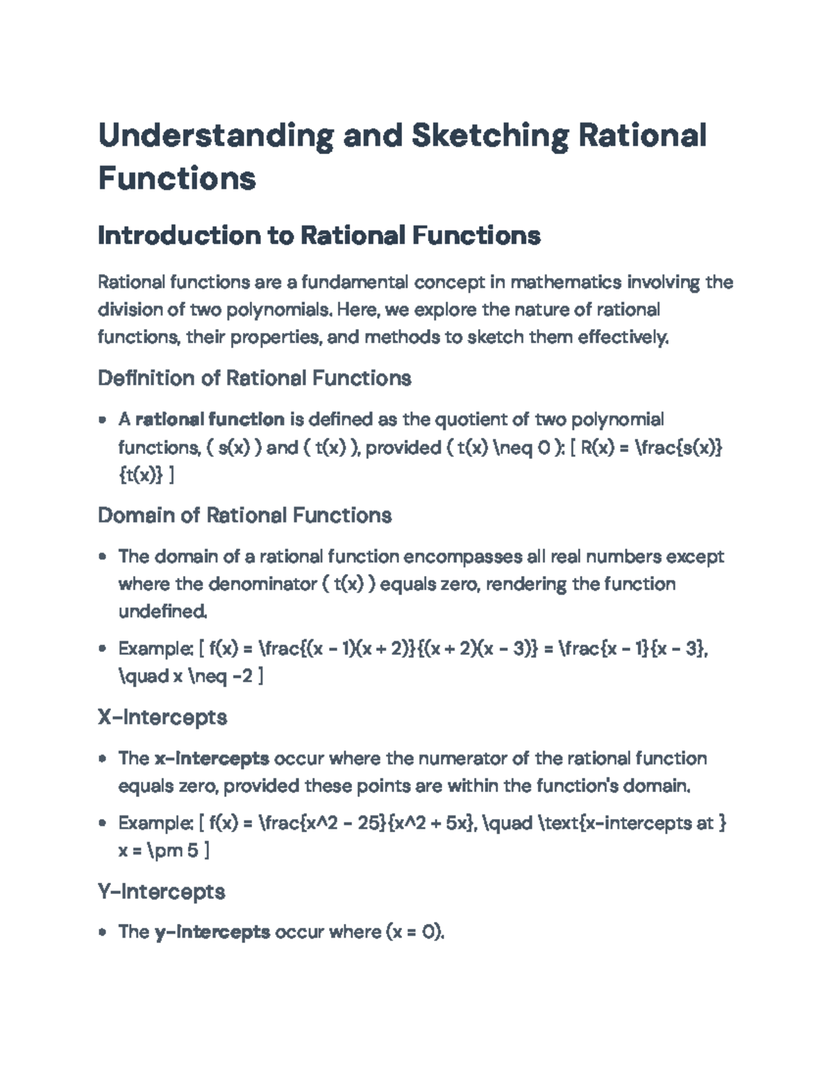 Understanding and Sketching Rational Functions: A Comprehensive Guide - Understanding and ...