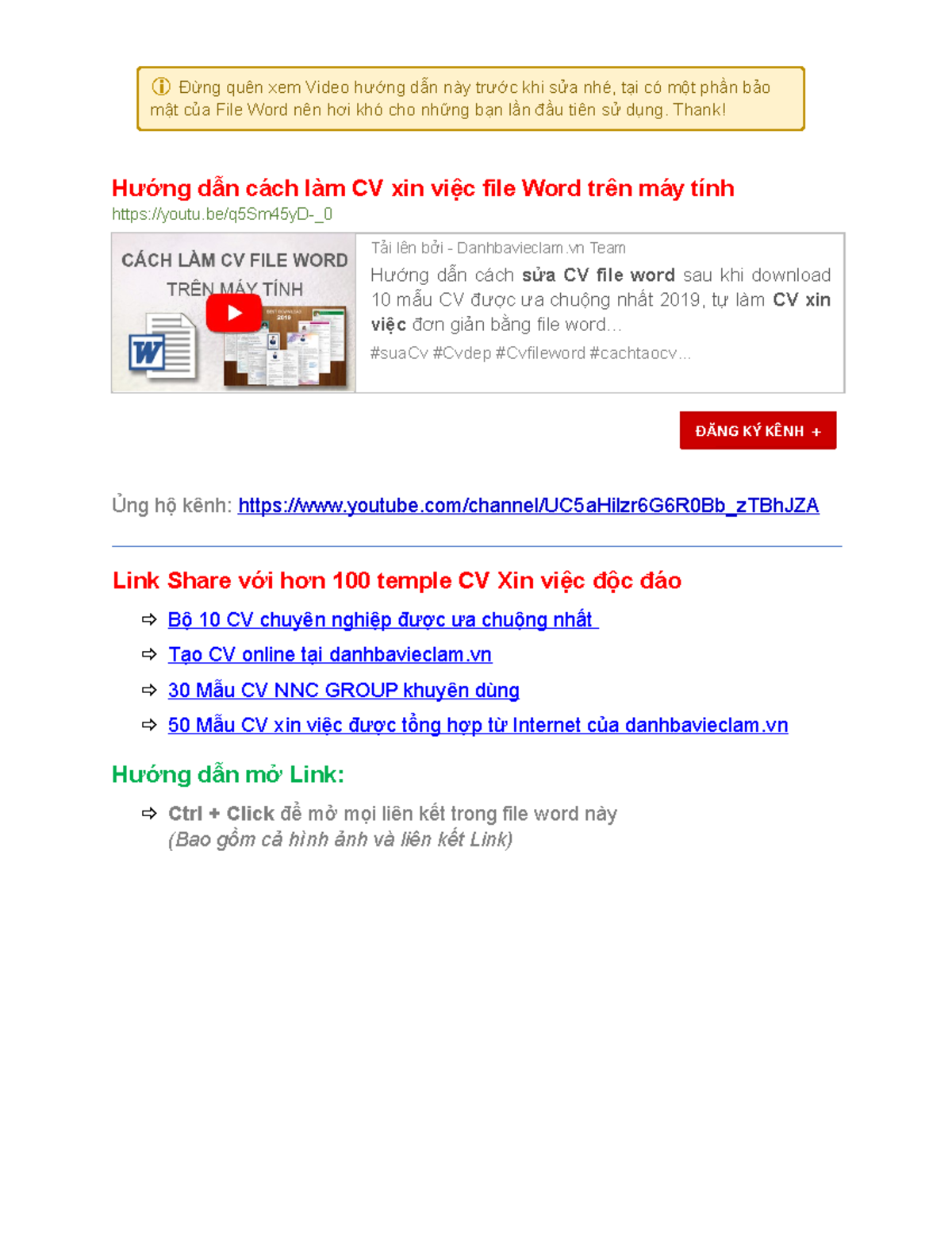 00 - 1234556789 - Hướng dẫn cách làm CV xin việc file Word trên máy ...