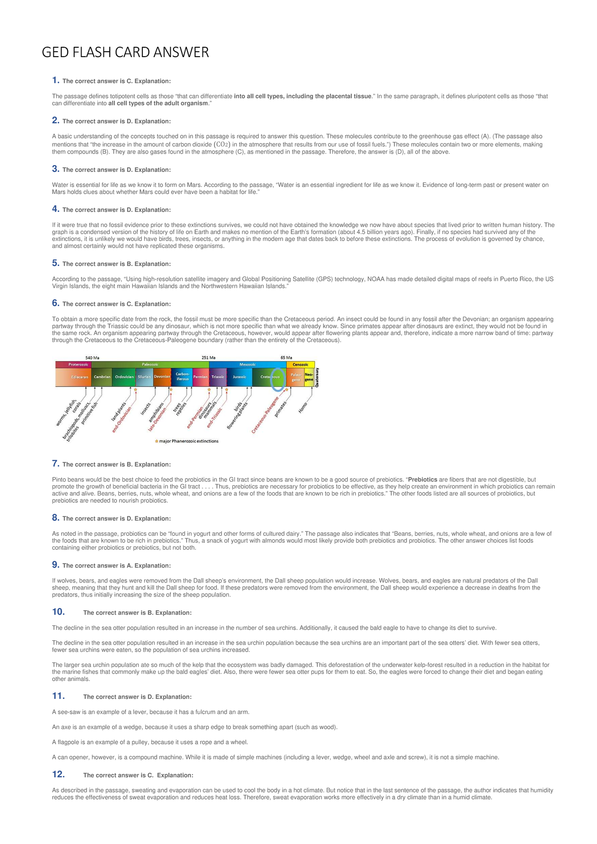 GED Flash Card Answers: Key Concepts Explained - Studocu