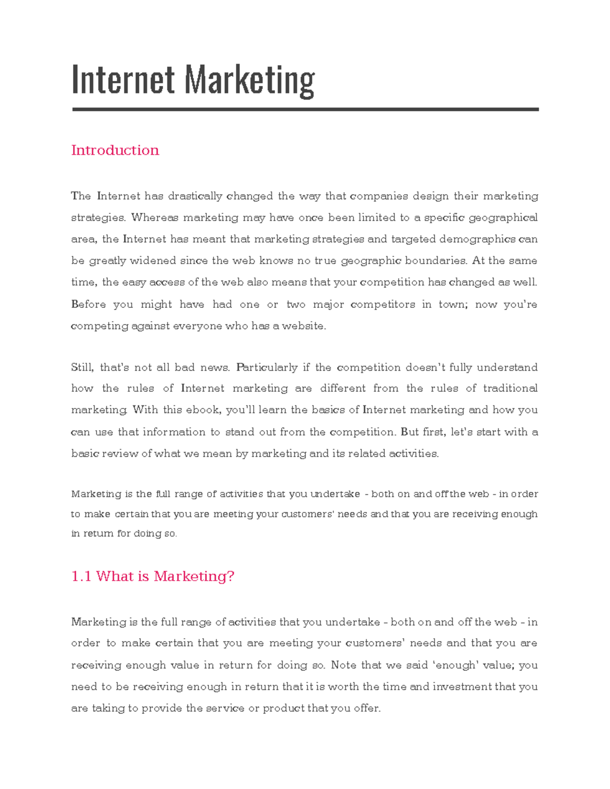 Module 1 - Introduction to Internet Marketing Strategies by Agustin ...