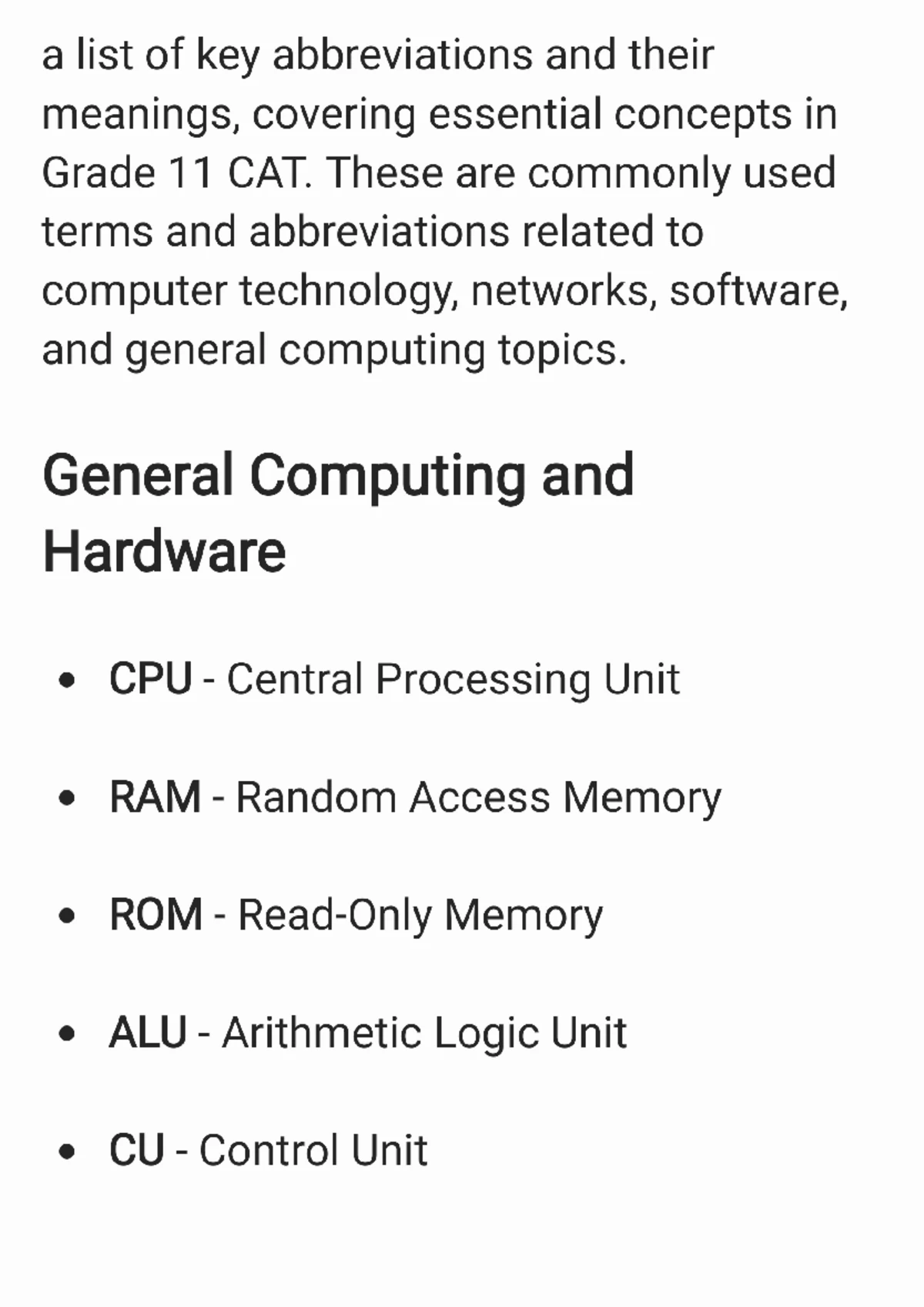 Grade 11 Computer Science: Info Processing Cycle Notes 2025/26 - Studocu