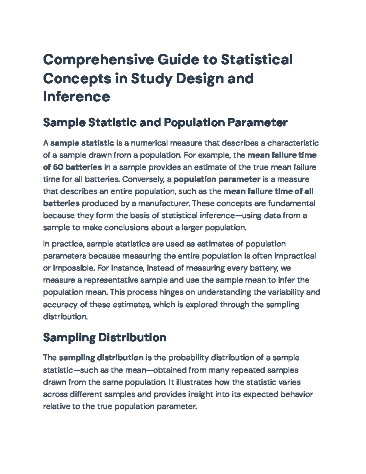 Statistical Concepts in Study Design & Inference: A Comprehensive Guide ...
