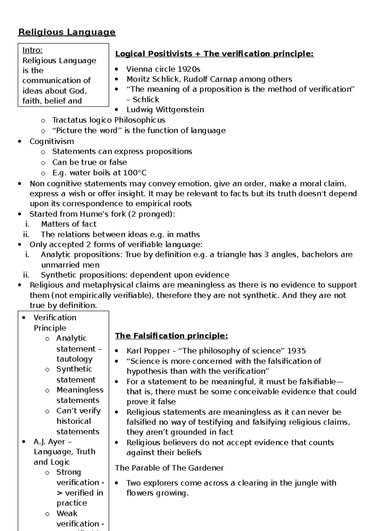 Religious Language Revision: Verification, Falsification & Symbolism ...
