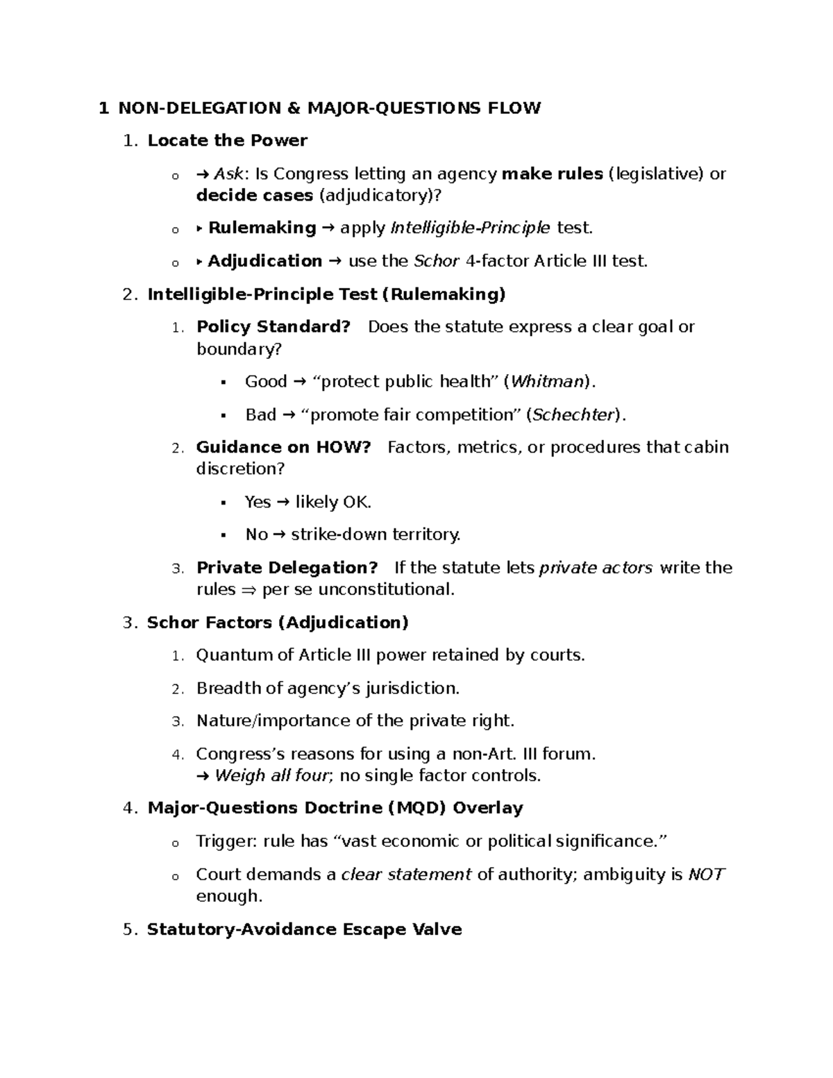 Admin Law Quick Facts: Rulemaking, Adjudication & Due Process - Studocu