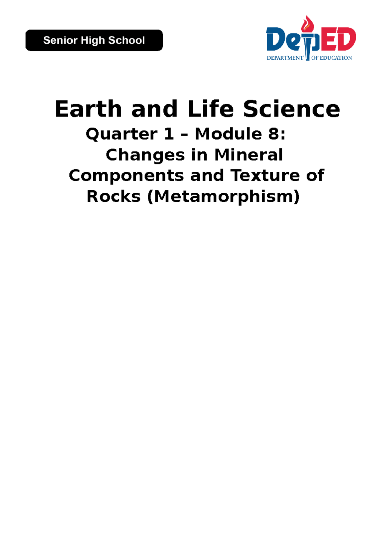 Module 8 - Earth and Life Science - Earth and Life Science Quarter 1 ...