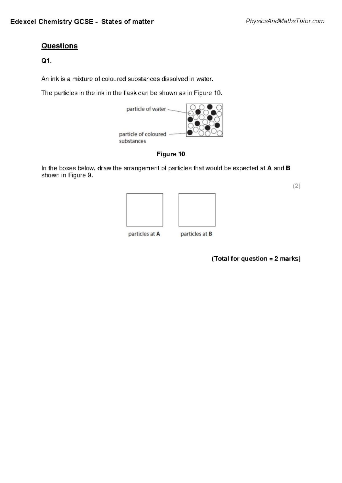 Edexcel Chemistry GCSE States of Matter - Comprehensive Notes and ...