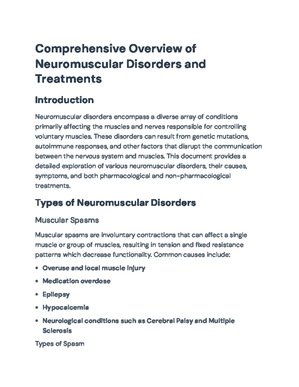 Comprehensive Overview of Neuromuscular Disorders and Treatments ...