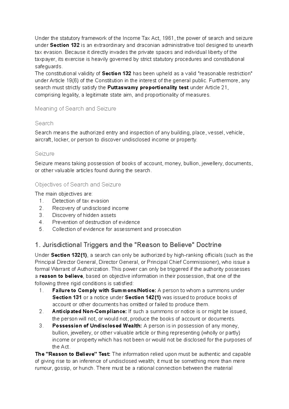 Search and Seizure Procedure under Income Tax Act: Rights & Duties ...