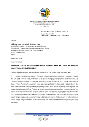 contoh surat jemputan - SENARAI EDARAN SEPERTI YANG DILAMPIRKAN Ybhg ...