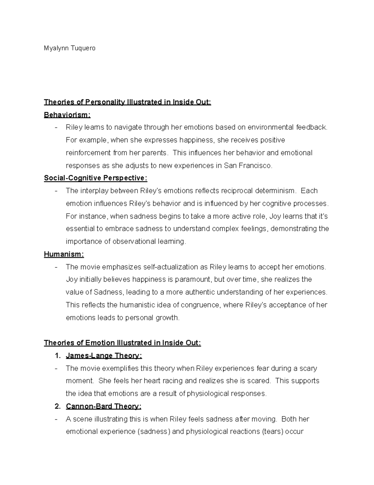 Psychology Insights from Inside Out: Theories & Emotional Development ...