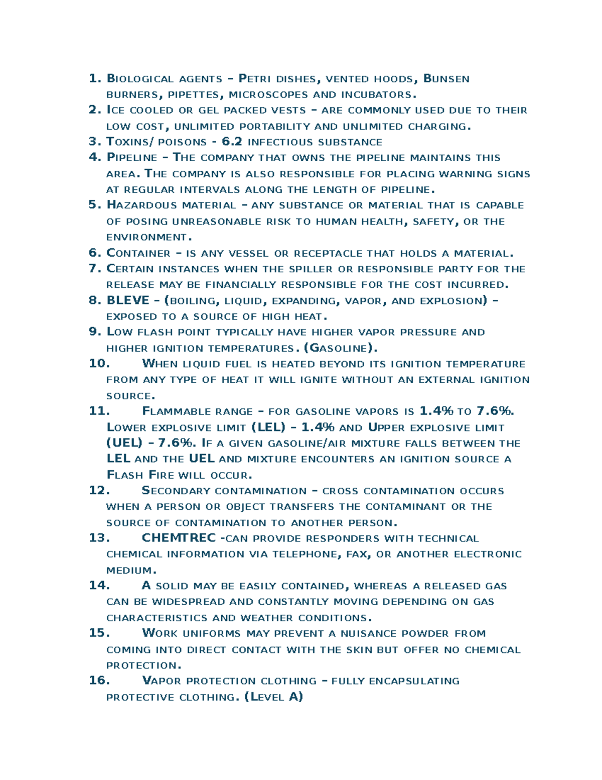 Hazardous Materials Handling & Response Procedures Guide (HM-101) - Studocu