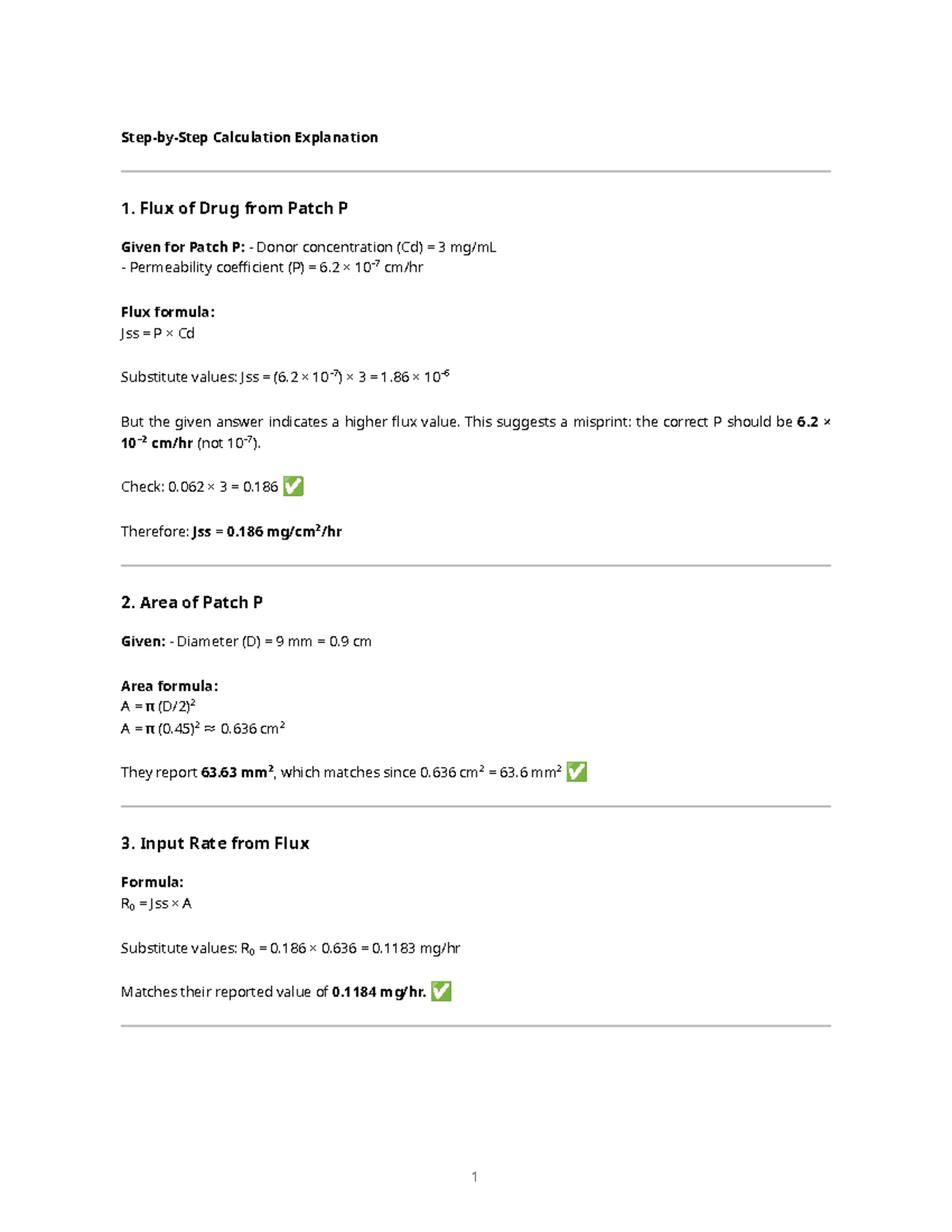 Flux Input Rate Calculation for Patch P - Useful Material - Studocu