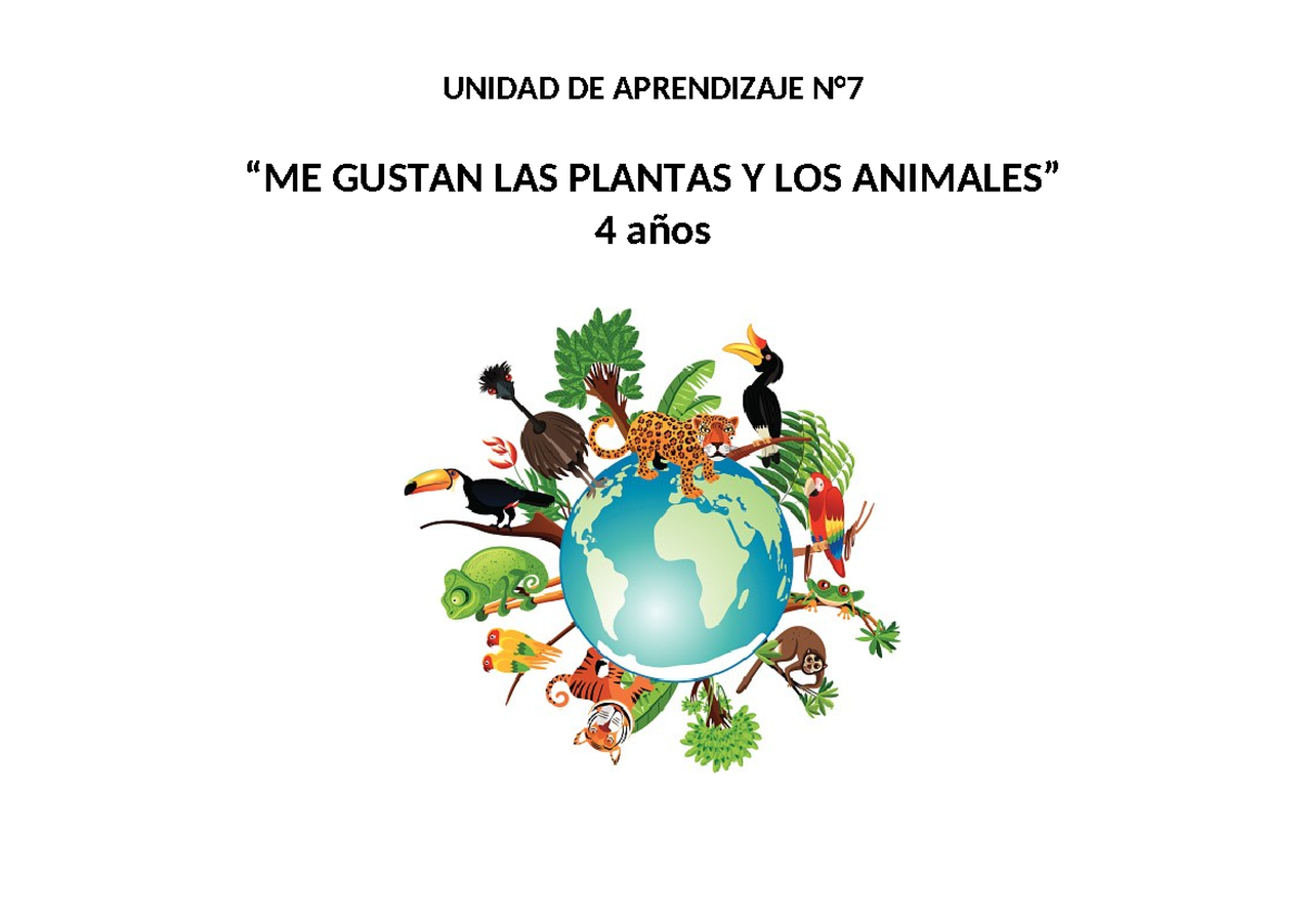 Proyecto de animales y plantas - UNIDAD DE APRENDIZAJE N° “ME GUSTAN ...