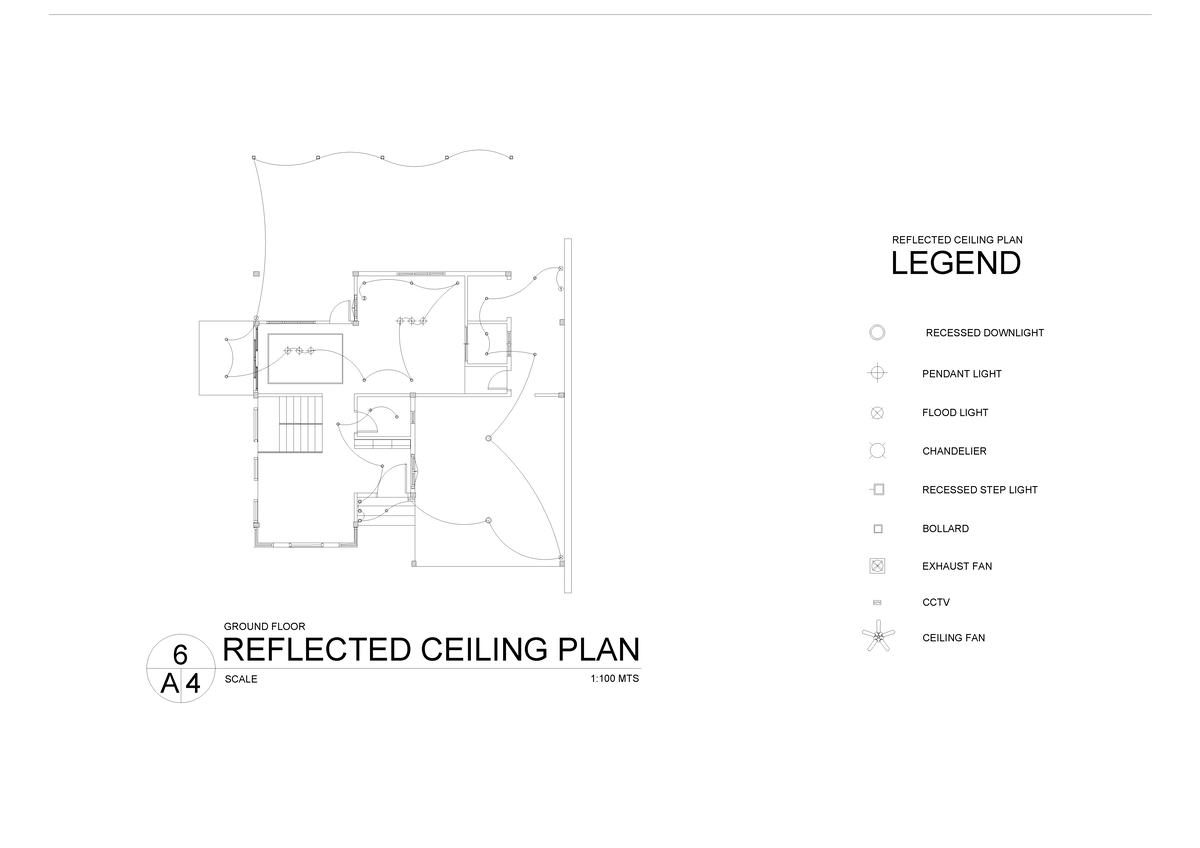 BU 1 - Architectural Plans - REFLECTED CEILING PLAN SCALE 1:100 MTS GROUND FLOOR 2 1 6 A 4 ...