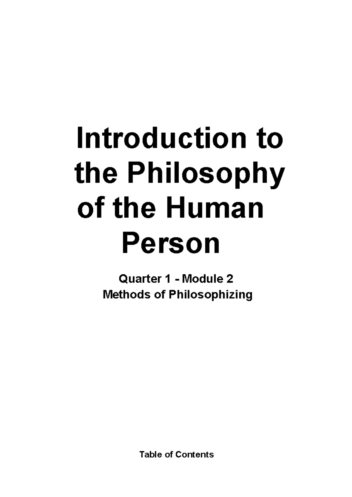 PHILO 101: Q1 Module 2 - Methods of Philosophizing and Truth Evaluation ...