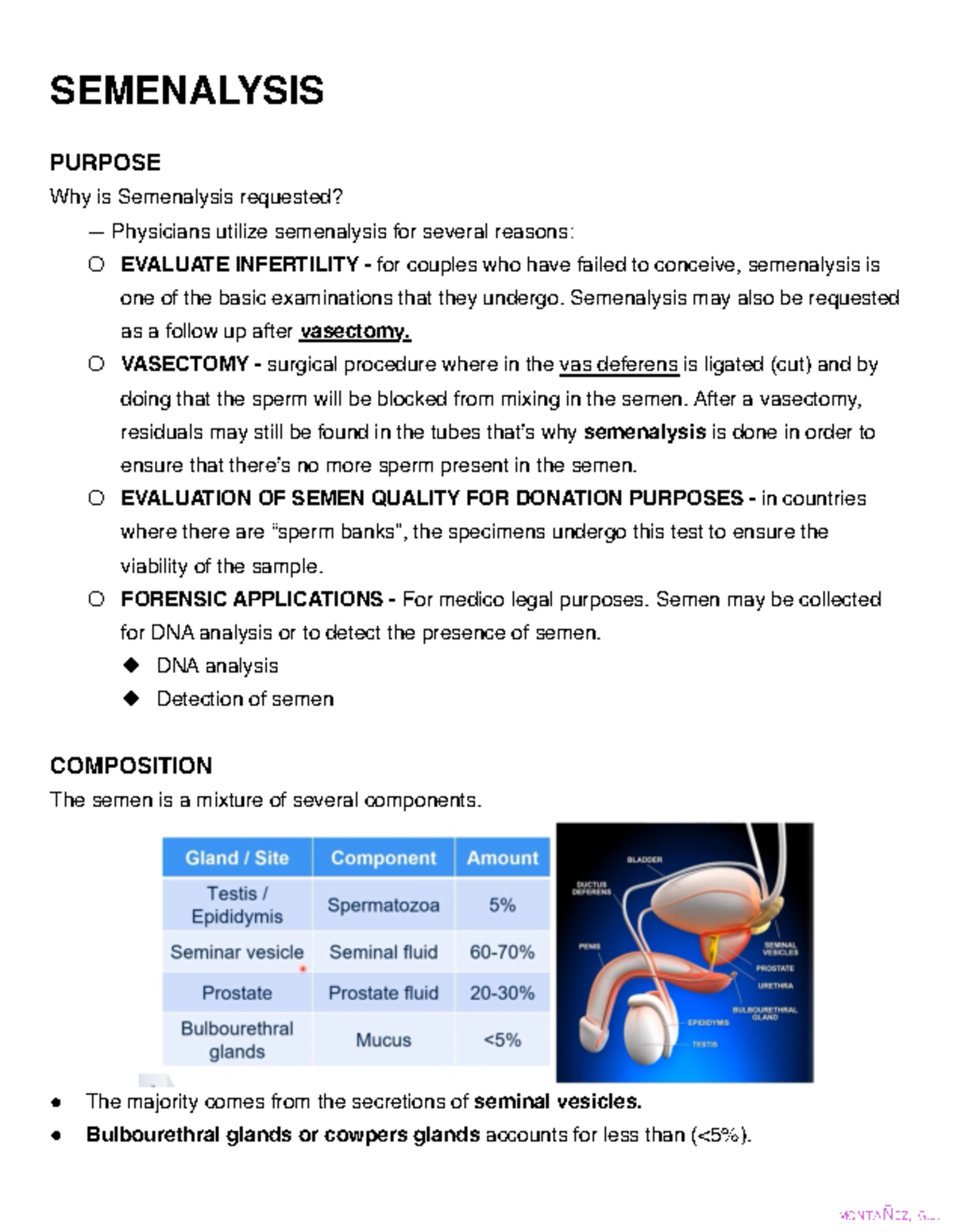 Semenalysis - Lab - SEMENALYSIS PURPOSE Why is Semenalysis requested ...