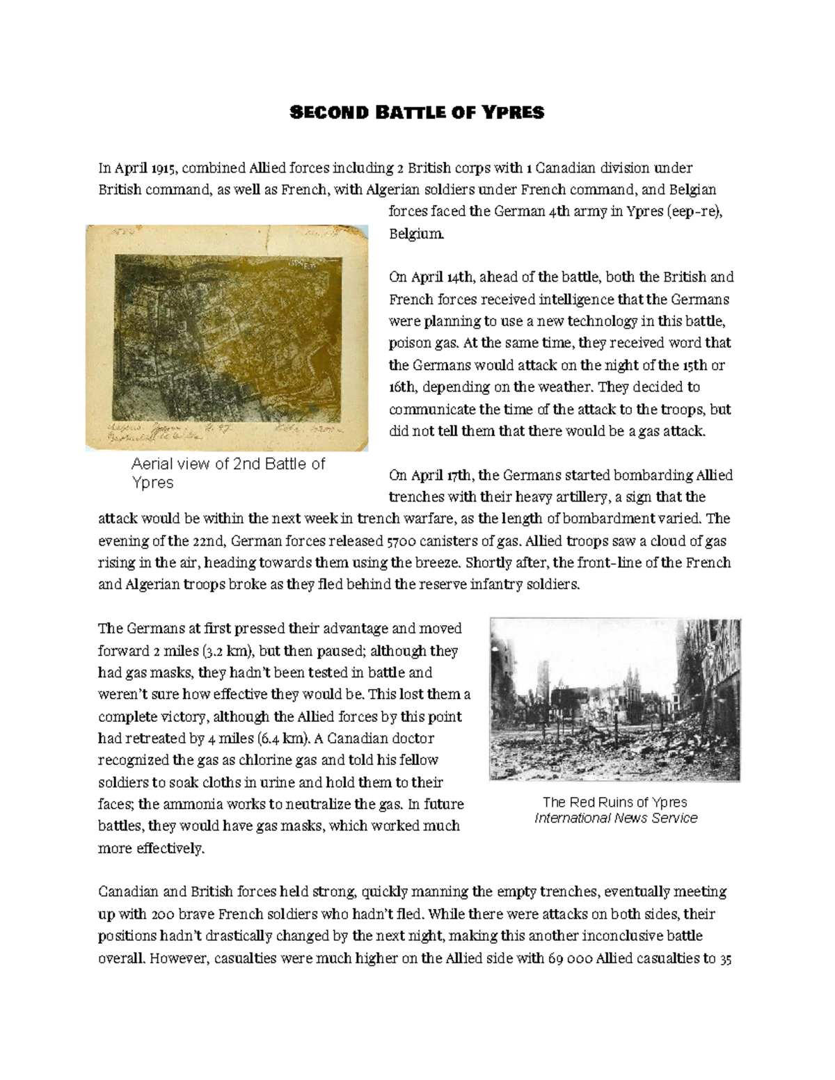 2nd Battle of Ypres: Allied Forces vs. German Tactics (April 1915 ...