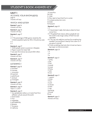 Business partner b2 workbook answer key - Answer key Unit 1 Vocabulary ...