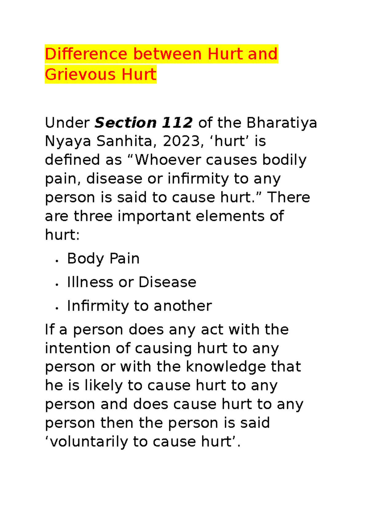 HURT vs. Grievous HURT: Key Legal Definitions & Punishments (BNS 2023 ...
