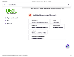 Programacion estructutada Modalidad de exámenes Semana 6 - 14/8/22, 01:52 Modalidad de exámenes ...