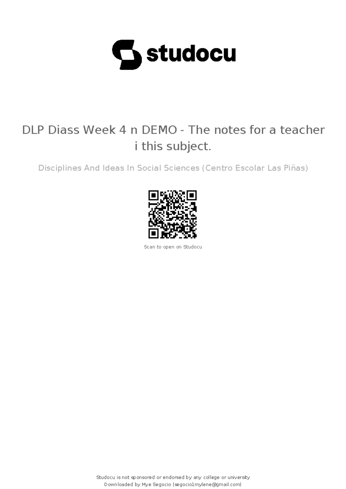 Dlp diass week 4 n demo the notes for a teacher i this subject - DLP ...