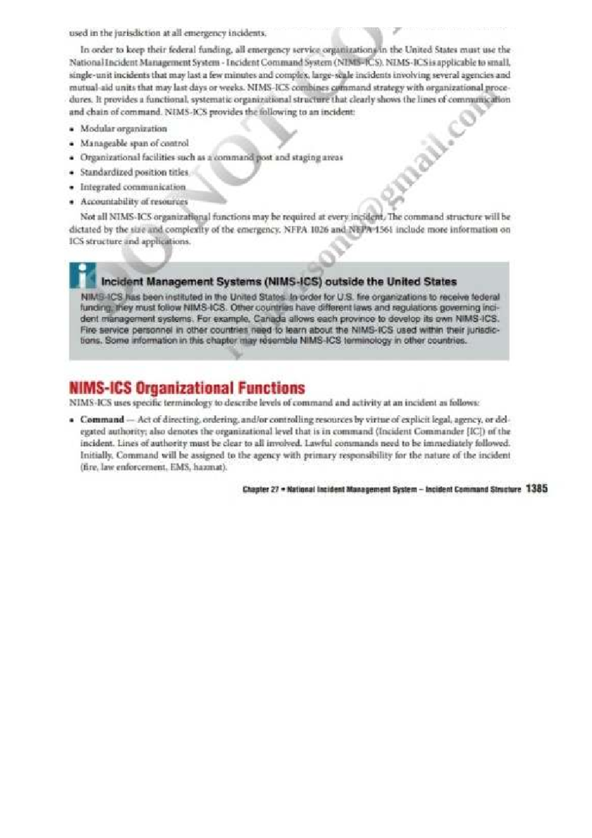 Chapter 27 - NIMS: Incident Command Structure Overview - Studocu