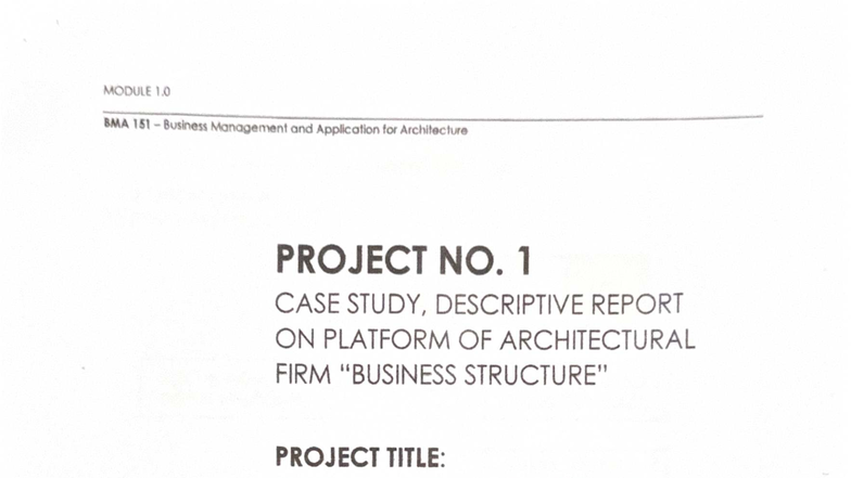 Case Study: Organizational Chart of Architectural Firms (BMA 151) - Studocu