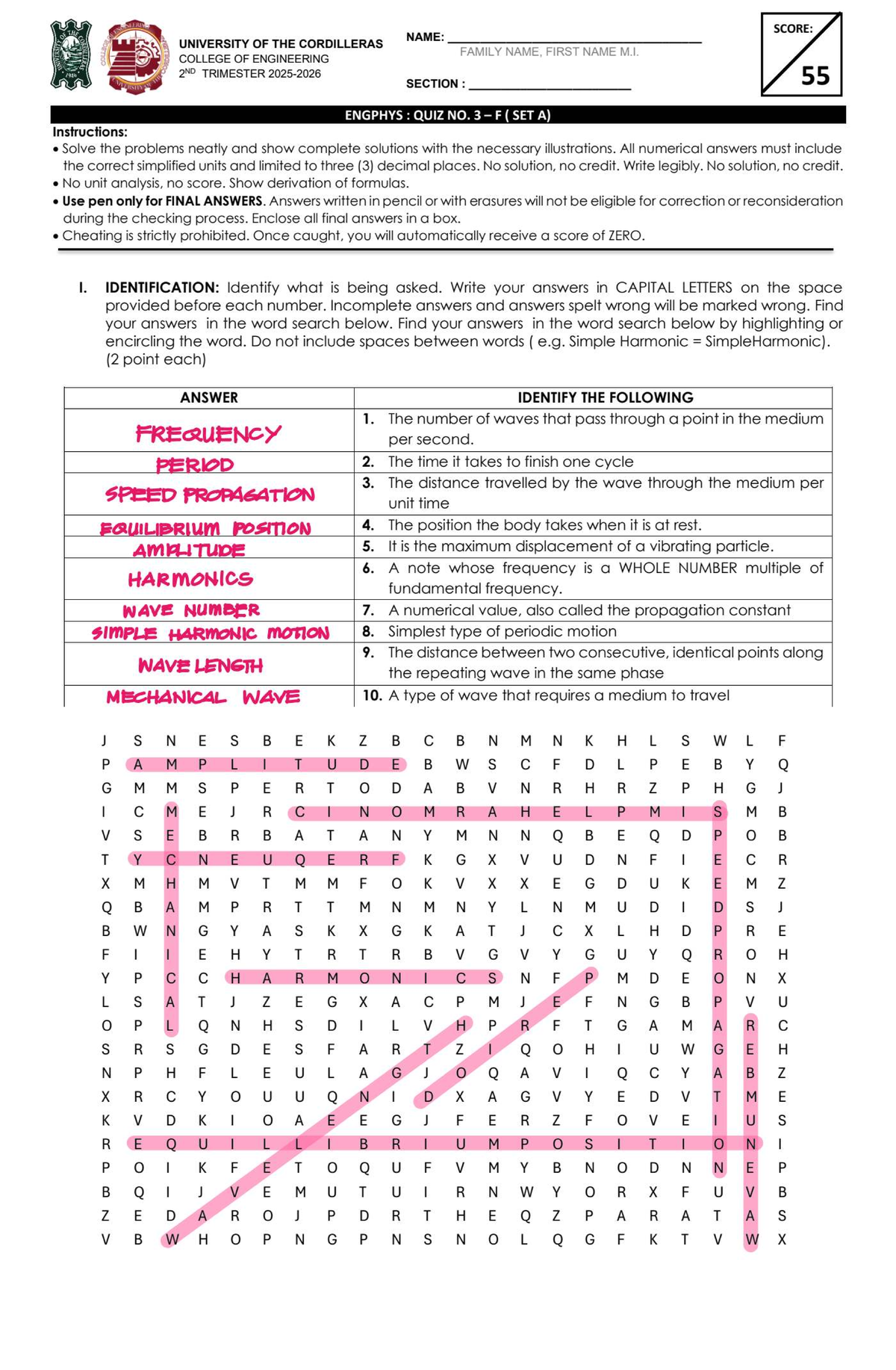 Engphys 3F-A: Quiz Answer Key and Solutions Guide - Studocu