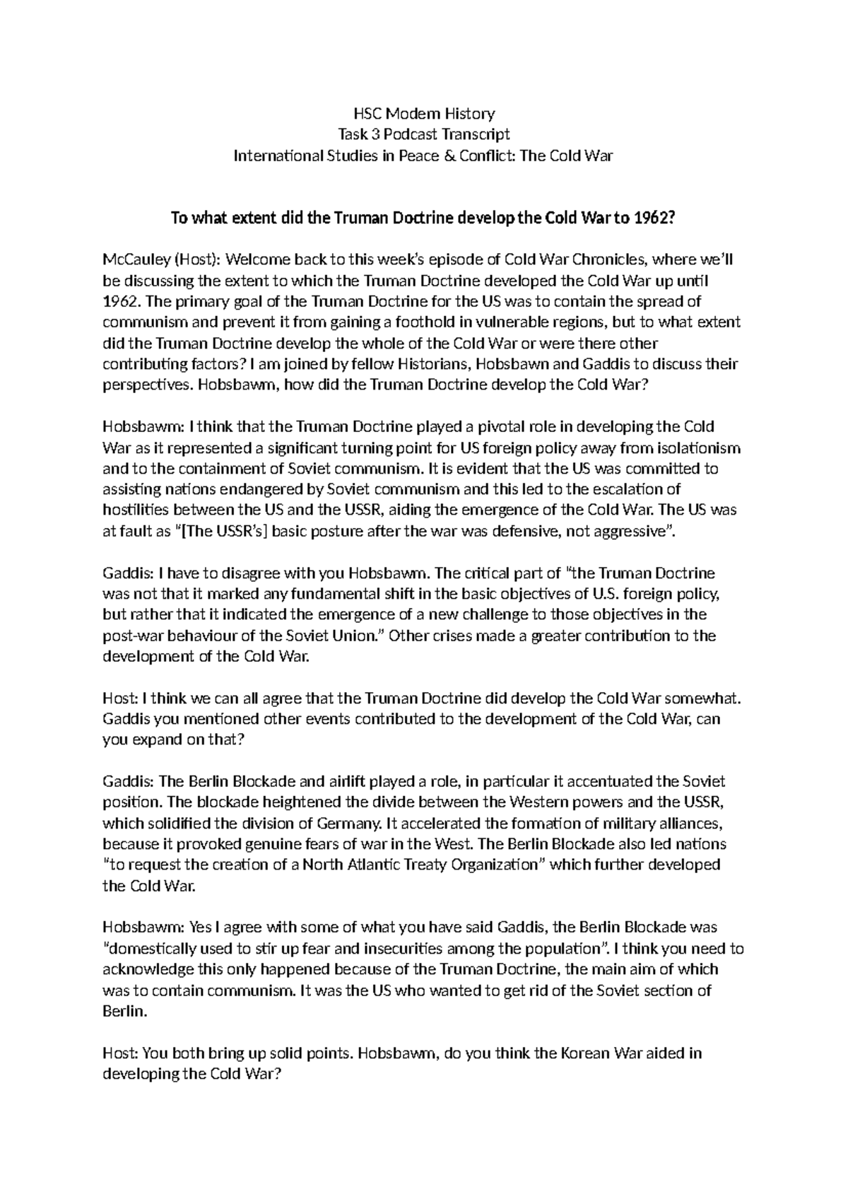 HSC Modern History- Task 3 EDIT - HSC Modern History Task 3 Podcast ...