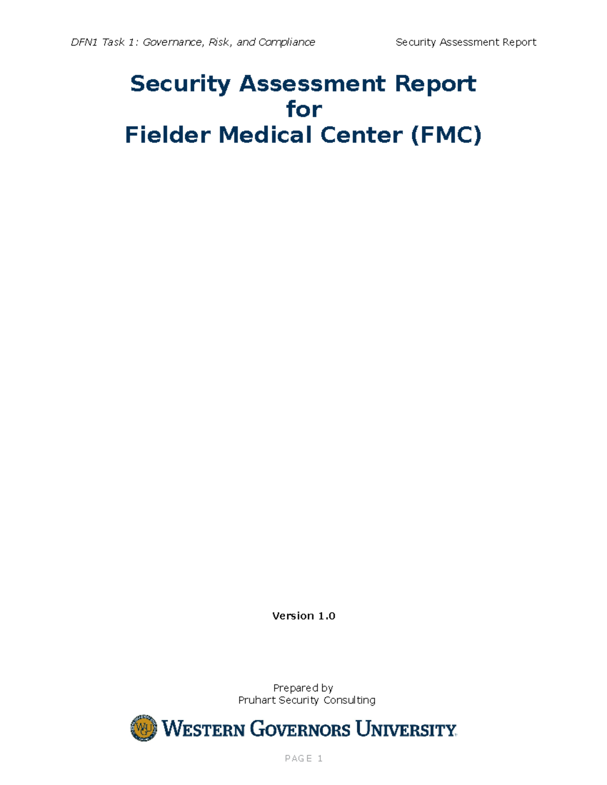 FMC SAR - Comprehensive Security Assessment Report for Fielder Medical ...