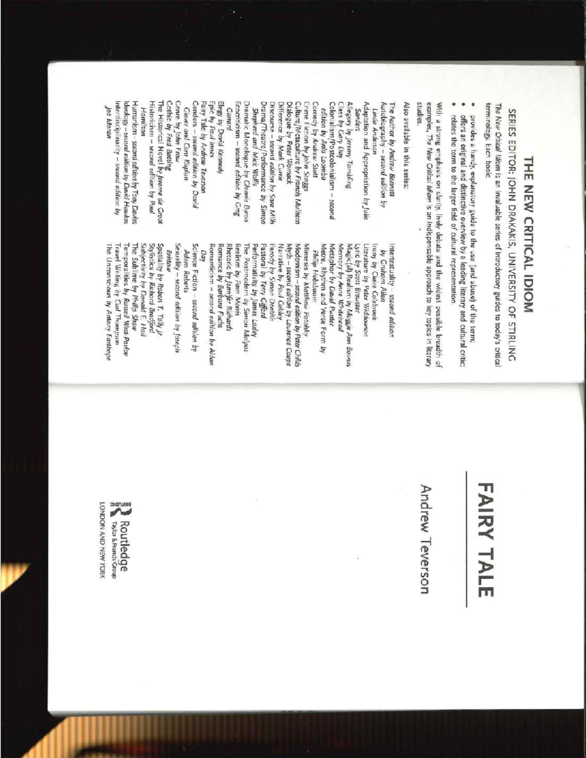 Fairy Tale Definitions: Insights from The New Critical Idiom Series ...