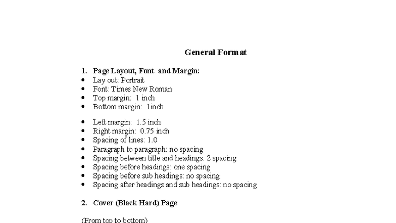 Proposal and Report Writing Format So E - General Format Page Layout ...