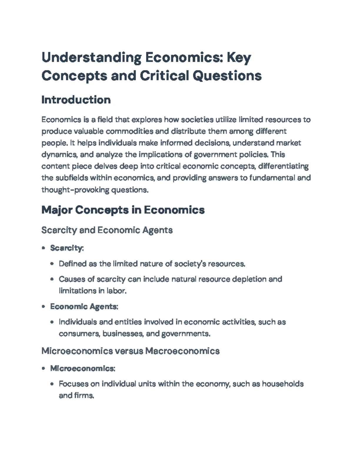 Introduction to Economics: Key Concepts and Applications - It seems ...