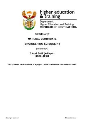 Engineering science n4 April 2021 Memo - NATIONAL CERTIFICATE ...