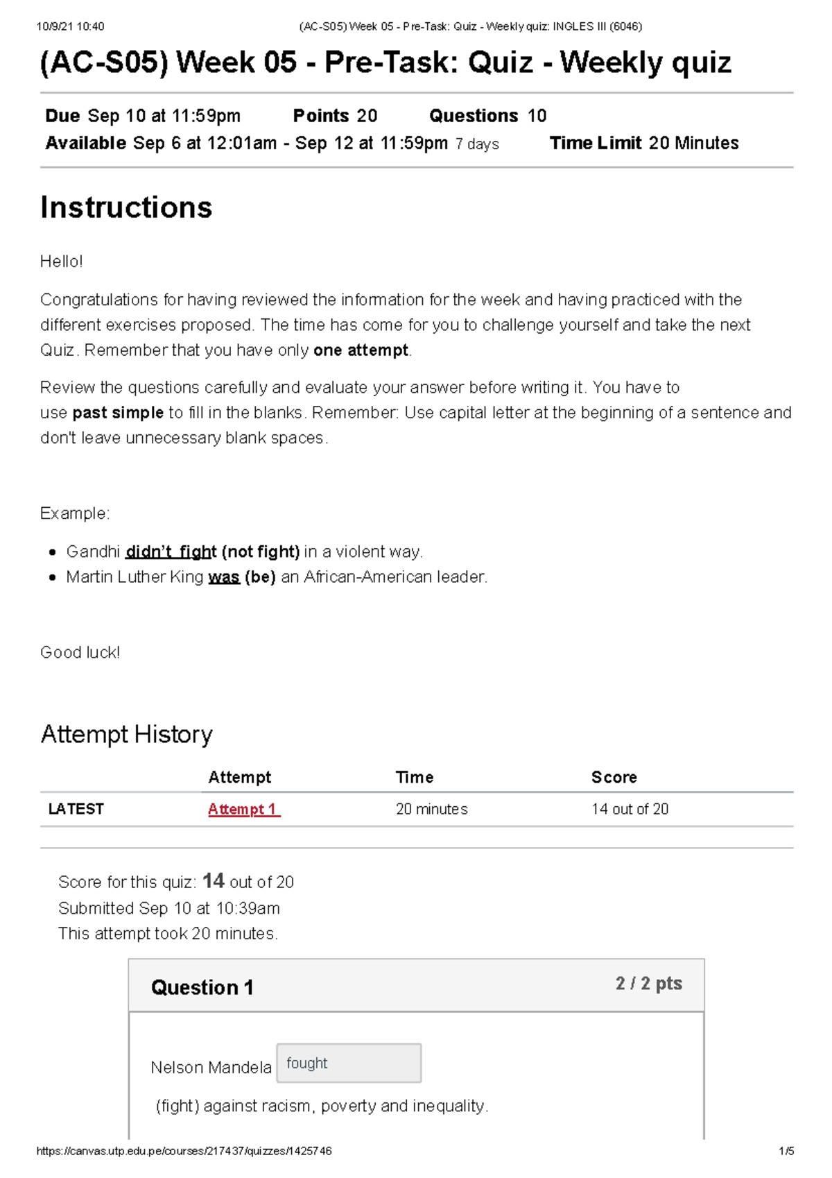 (AC-S05) Week 05 - Pre-Task Quiz - Weekly quiz Ingles III semana 5 ...
