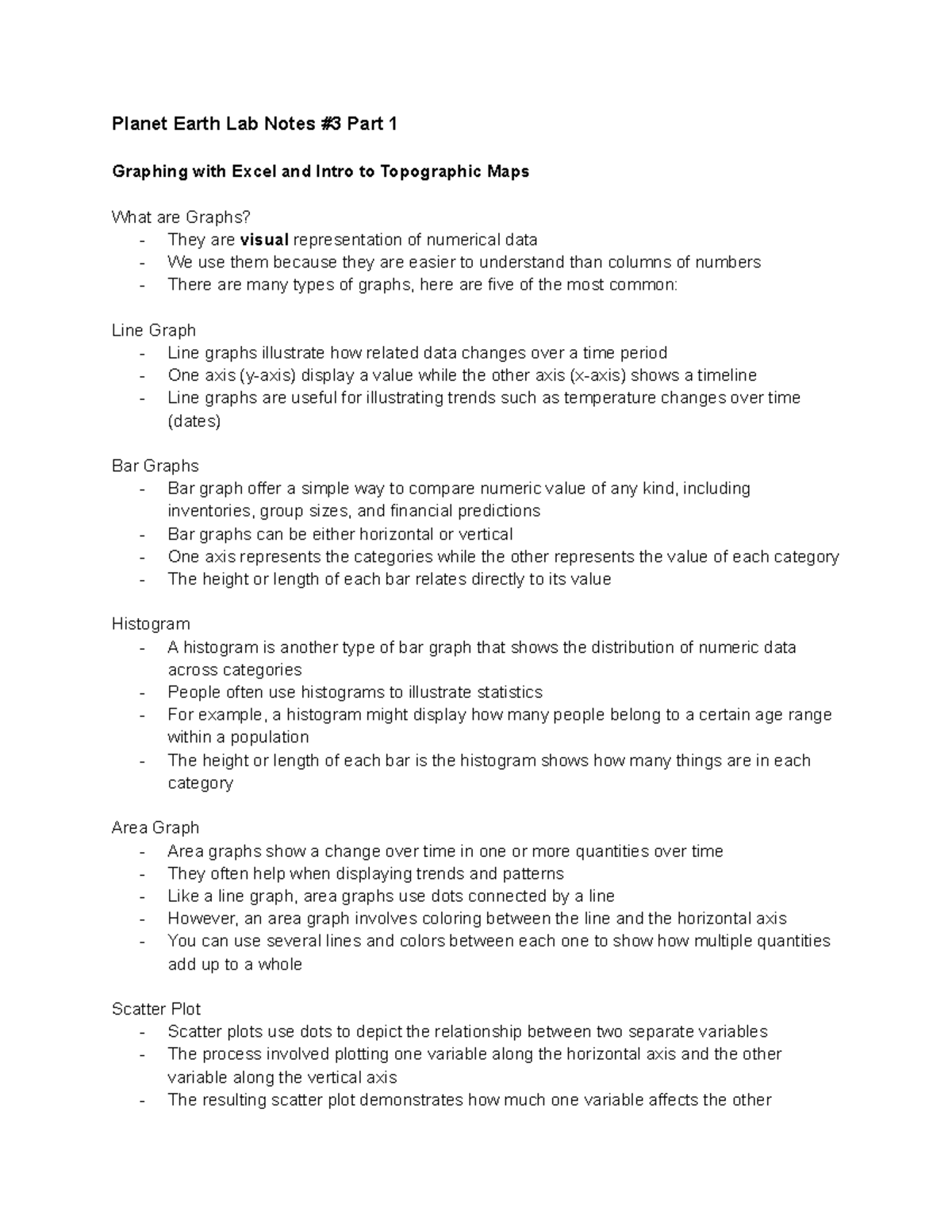 Planet Earth Lab Notes #3 Part 1 - Planet Earth Lab Notes #3 Part 1 ...