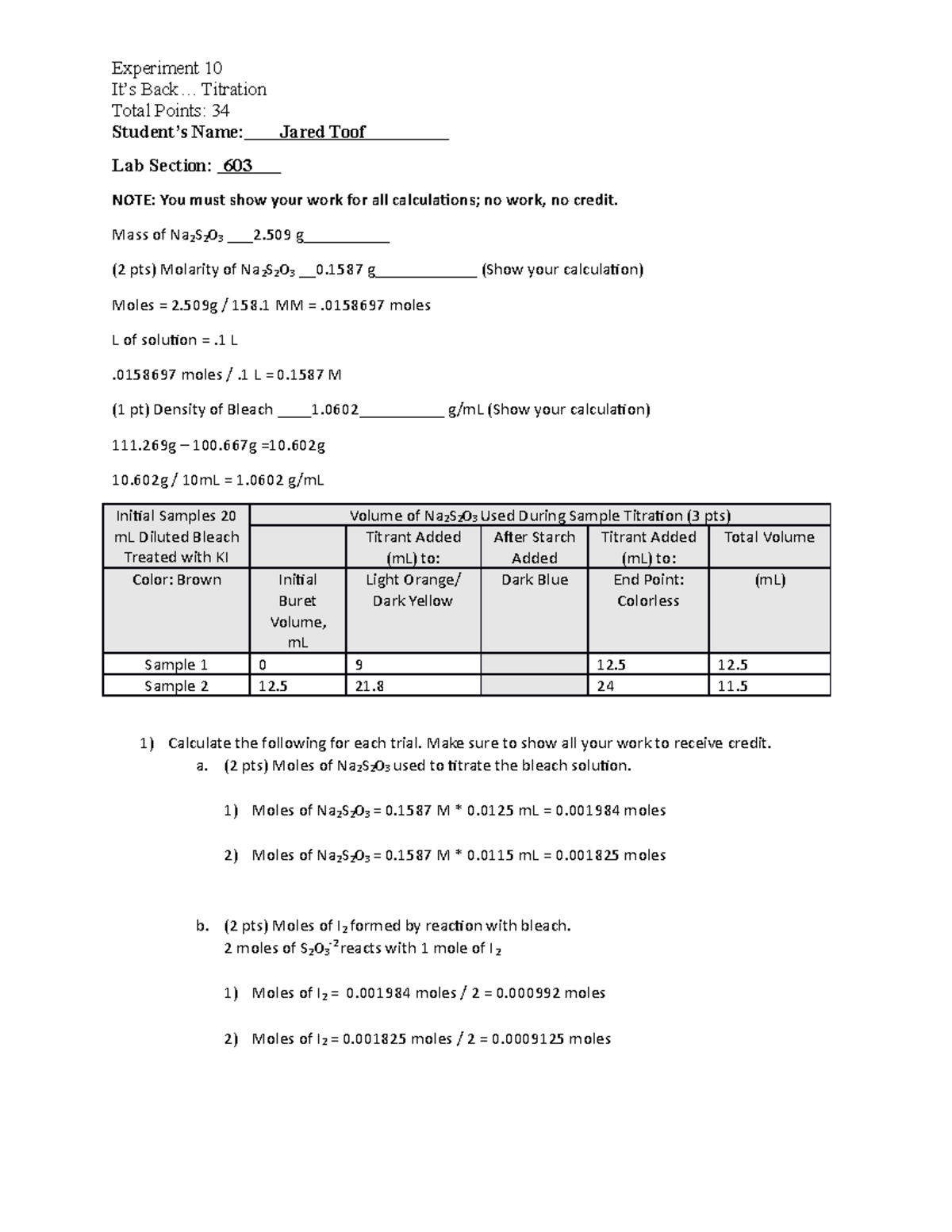 CHEM 110L - Experiment 10 It's Back... Titration v2 - Experiment 10 It ...