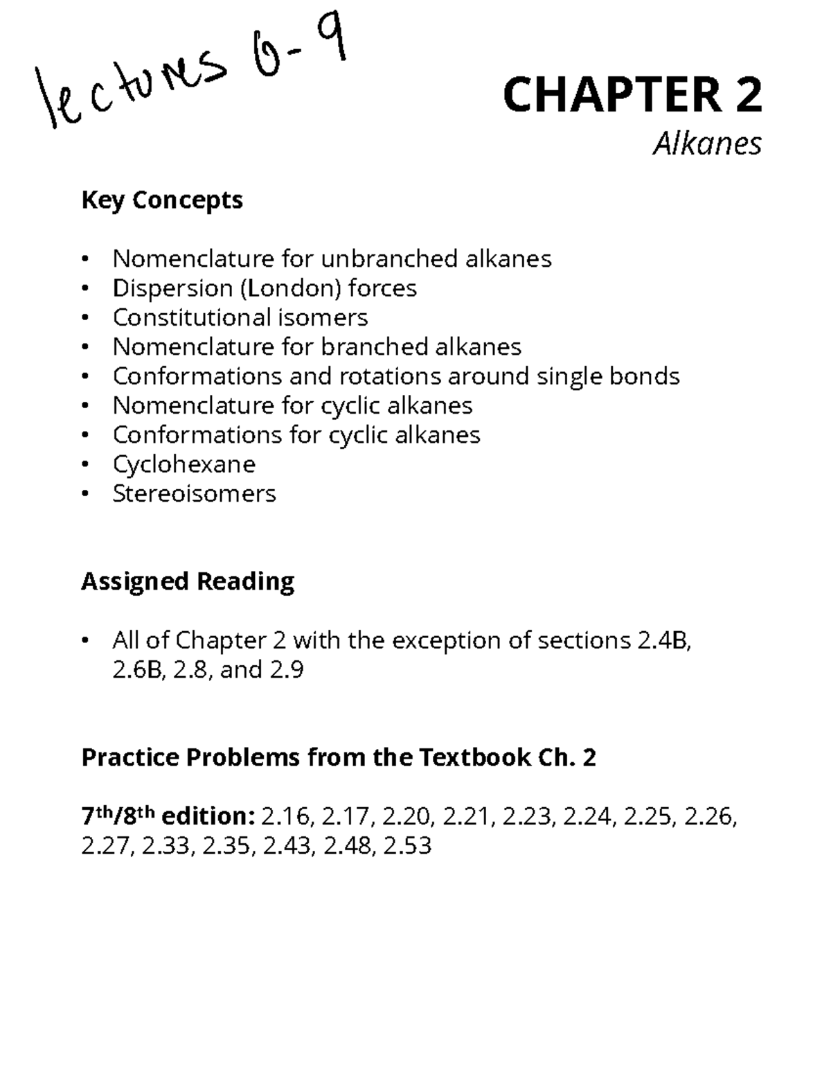 Ch02-Alkanes - Purdue, CHEM 25500, Dr Uyeda, Chapter 2 Lecture Notes ...