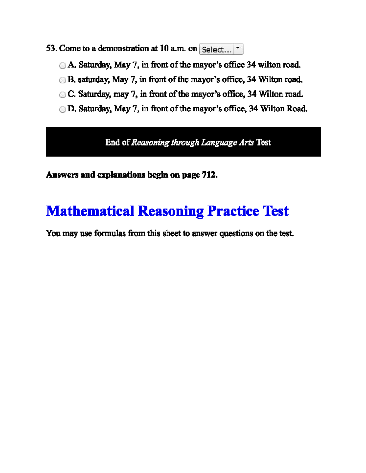 Kaplan Math (Practice Test) - Comprehensive Review and Solutions - Studocu
