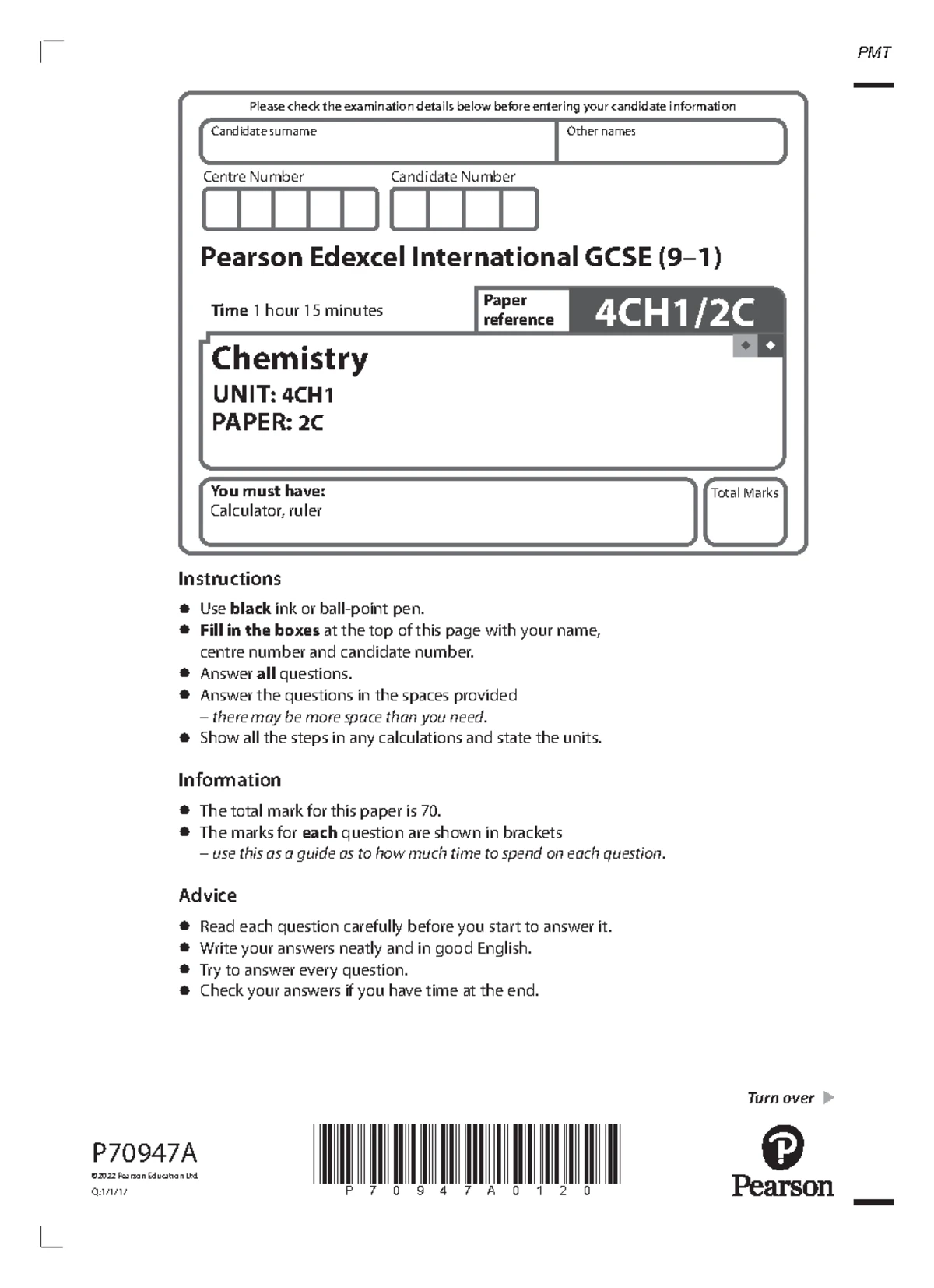 Chemistry 5070 Specimen Paper 4 - Alternative to Practical 2023 - Studocu