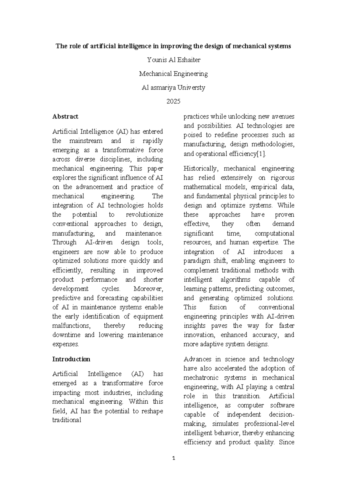 AI's Impact on Mechanical System Design: Innovations & Applications ...