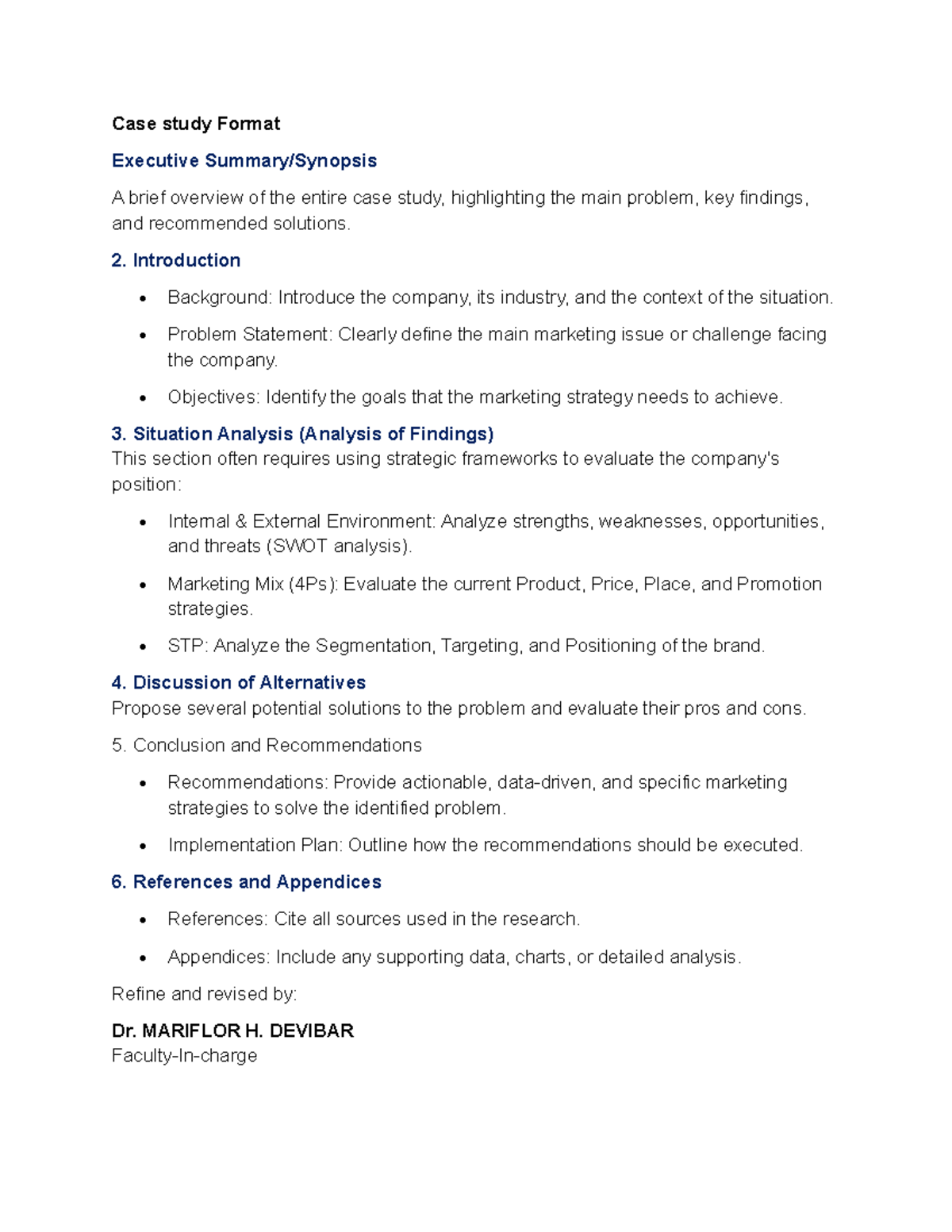 Case Study Format: Executive Overview and Analysis - Studocu