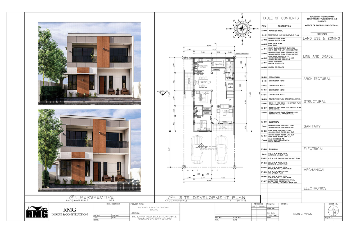 RMG 2 Storey Residential Building Detailed Plan - Ailyn C. Viado - Studocu