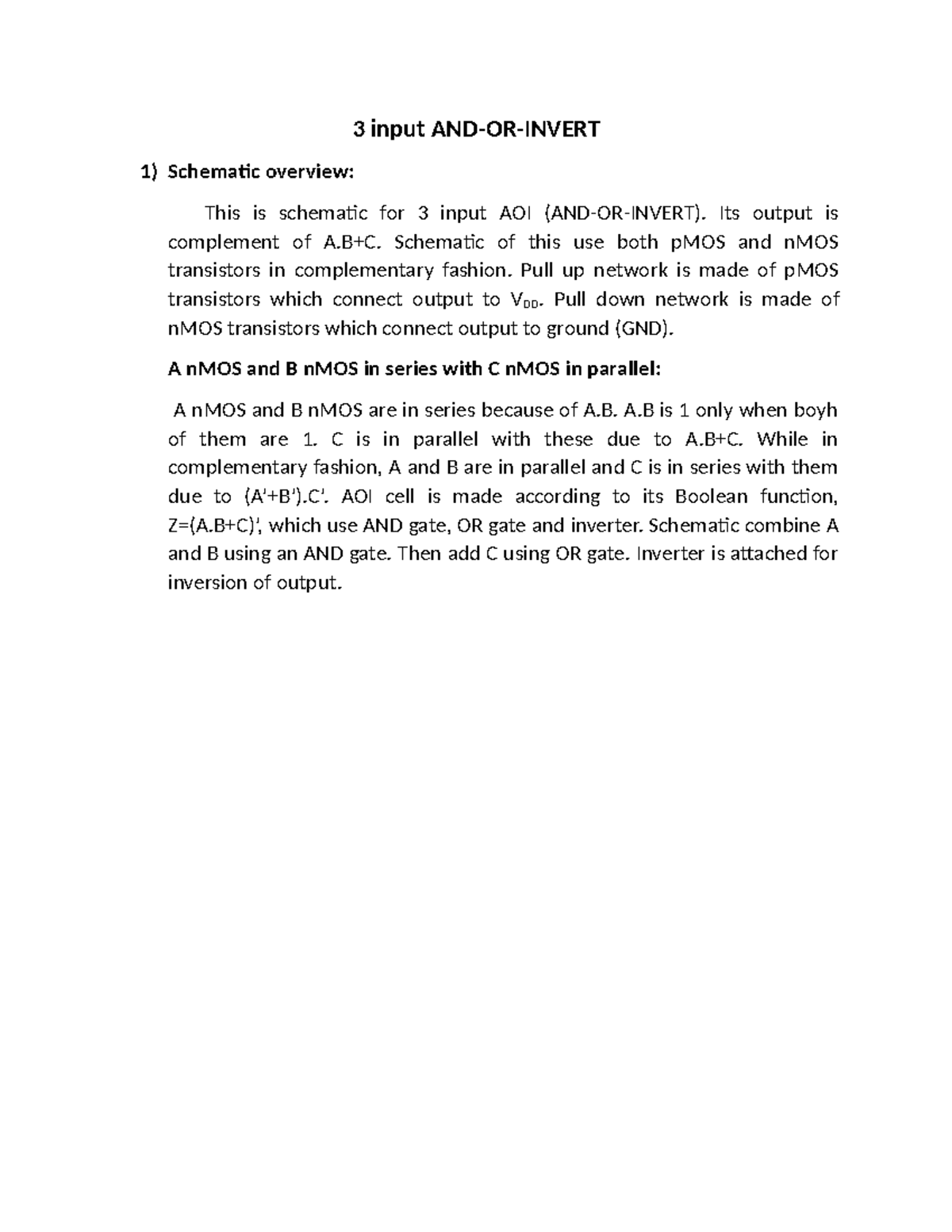 3 Input AND-OR-INVERT (AOI) Circuit Analysis and Timing Characteristics ...